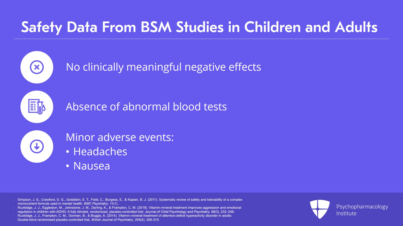 BSMs: Safety and Tolerability | Psychopharmacology Institute